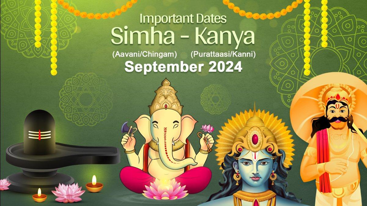 September 2024: Important Festivals of Simha and Kanya Months according ...