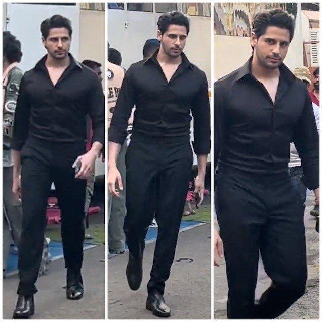 Channelling his man in black swag; Sidharth Malhotra snapped shooting ...
