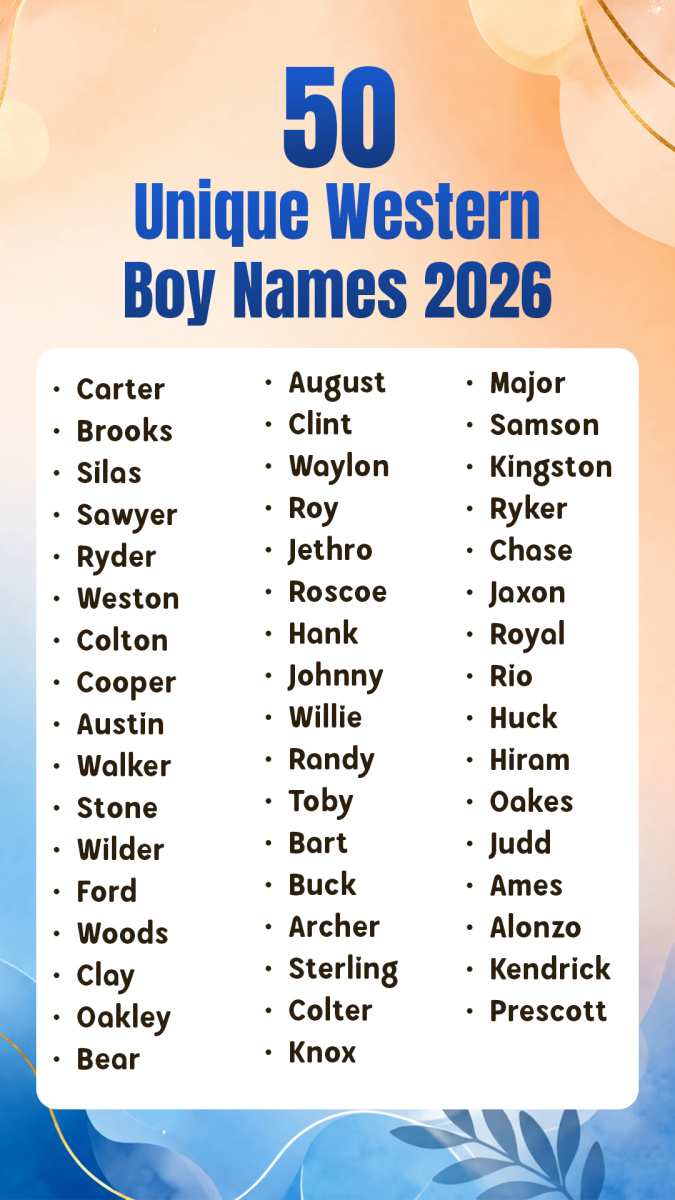 50 Handsome Western Baby Boy Names and Meanings for 2026