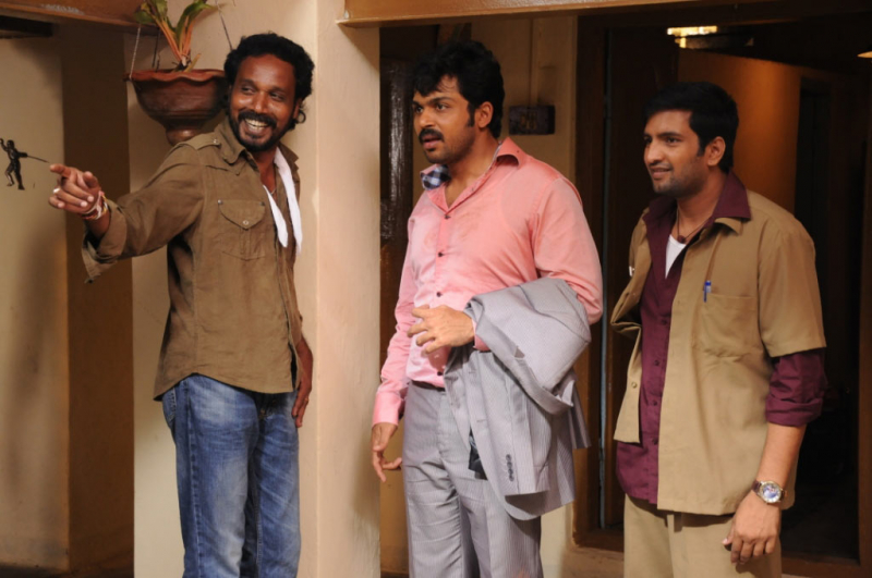 Saguni Karthi And Santhanam