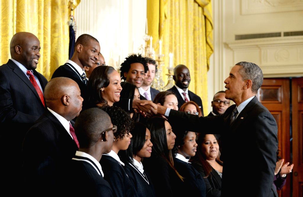 U.S. President Barack Obama speaks in the East Room of the White House