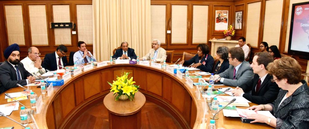 15th Finance Commission Chairman during meeting with IMF team