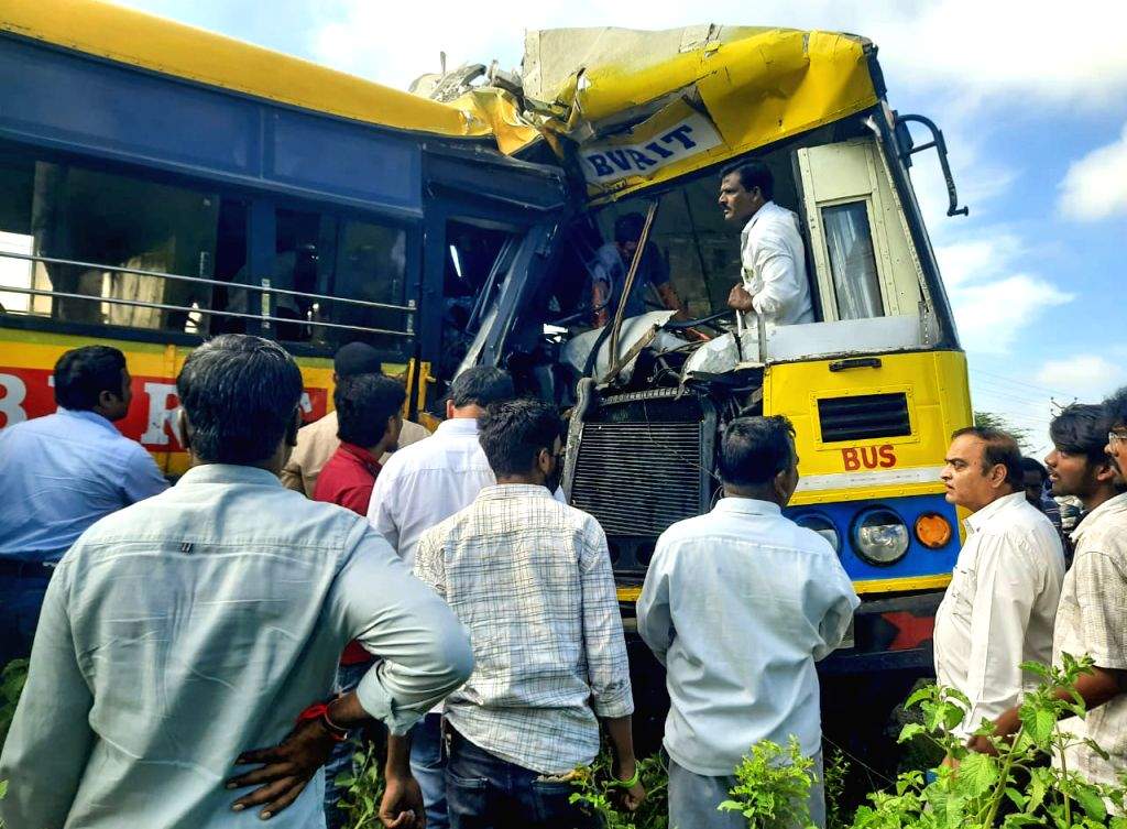 A fatal accident occurred when two BVRIT College buses collided