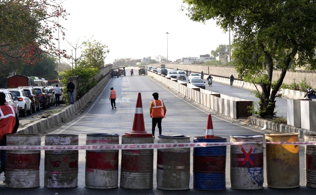 A labourer at a construction site of Chirag Delhi flyover
