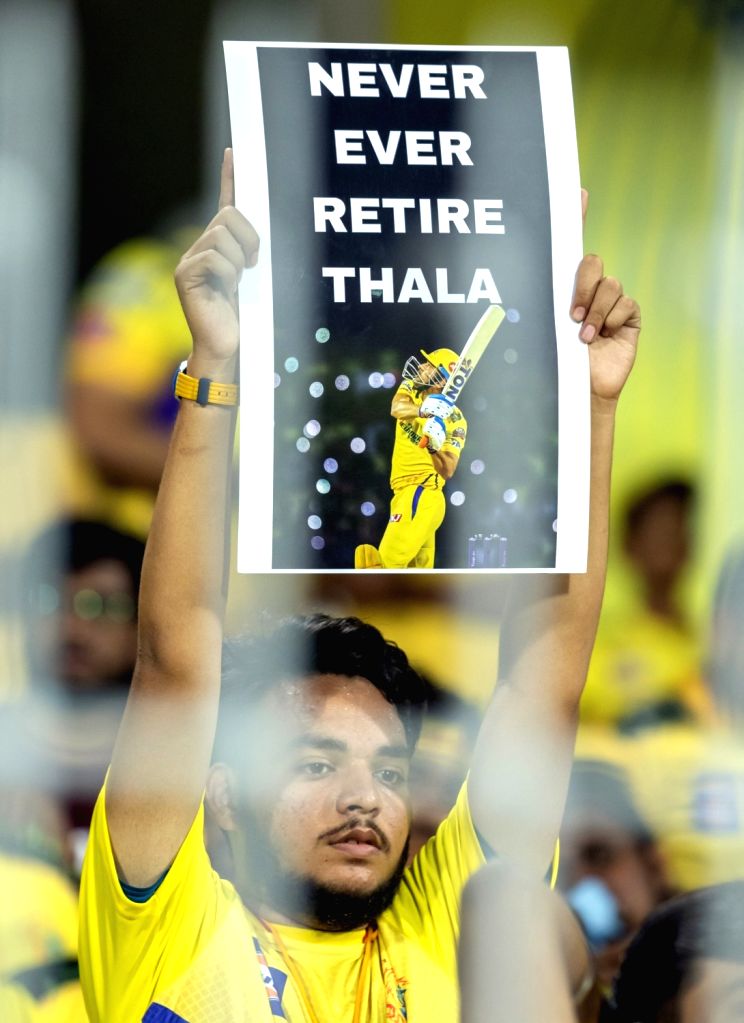 A MS Dhoni fan during the IPL 2023 match