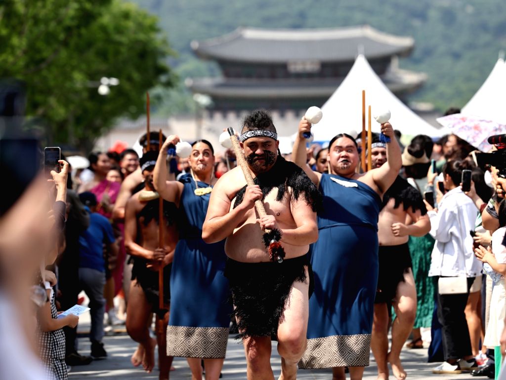 : Seoul: A parade team from New Zealand put on a performance at the ...