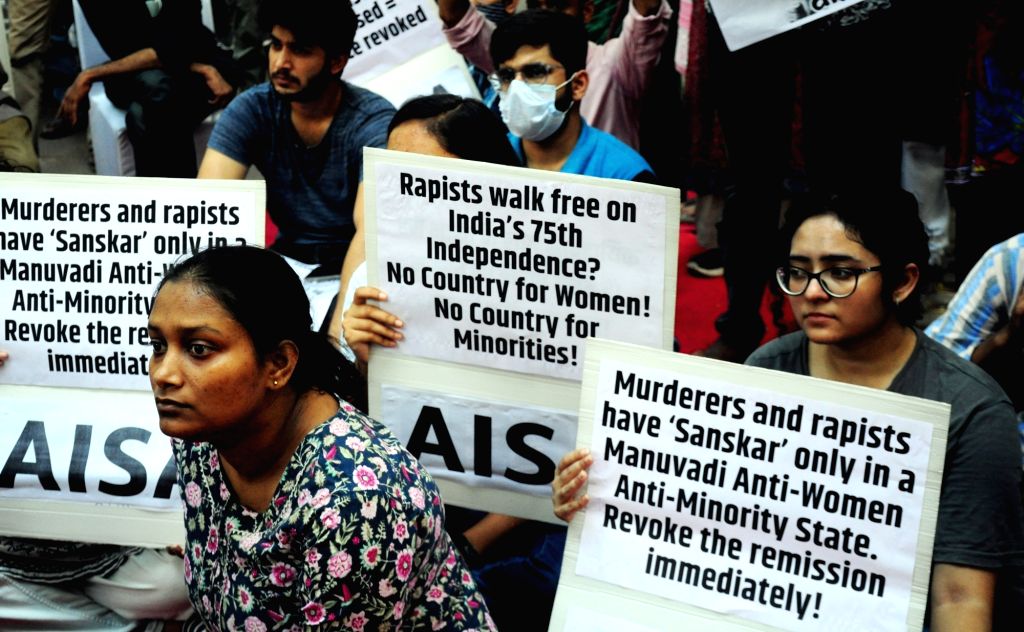 New Delhi : A protest against remission of the sentence given to the ...