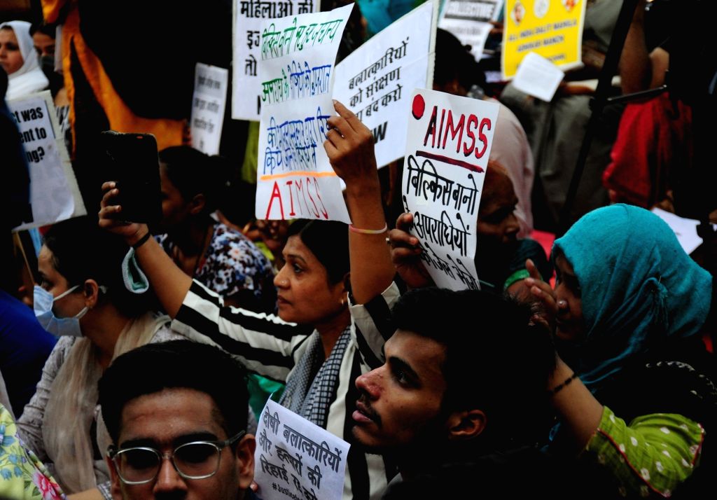 New Delhi : A protest against remission of the sentence given to the ...