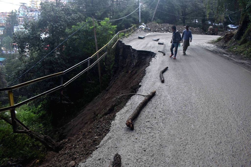 Heavy rains damage road partially