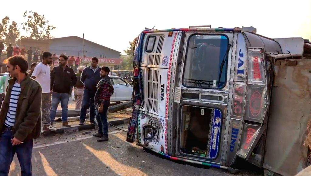 A severe accident on the Pathankot Bypass, leaves four dead as a truck ...