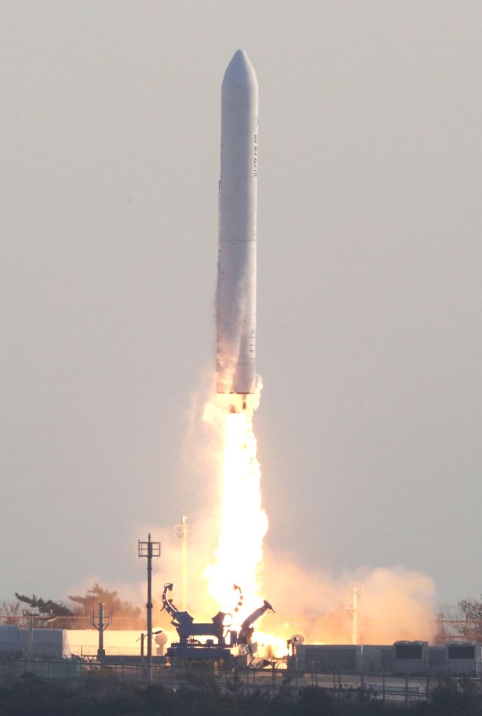 S. Korea's test-launch vehicle lifts off