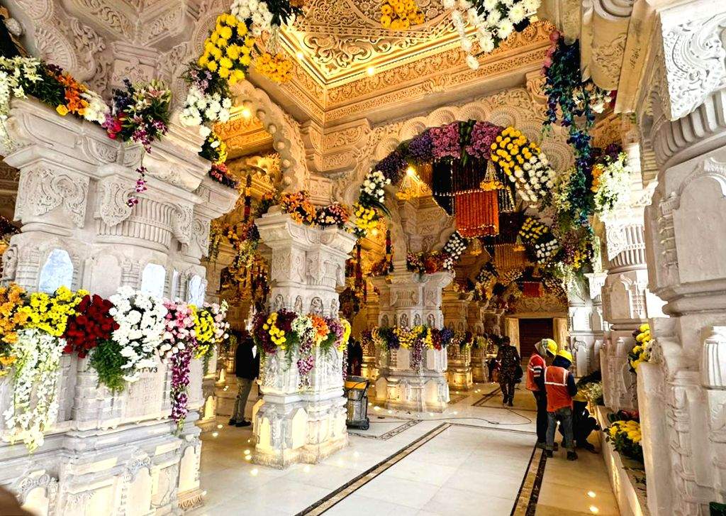 A view of Ram Mandir ahead of the consecration ceremony