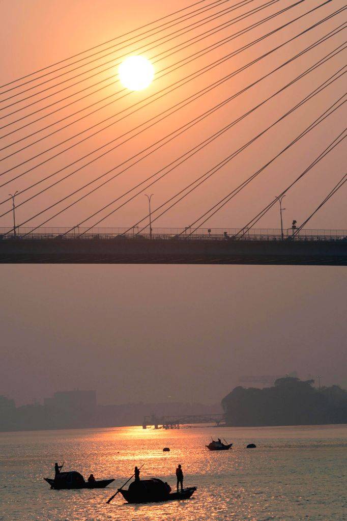 A view of the last sunset on the eve of New Year 2024
