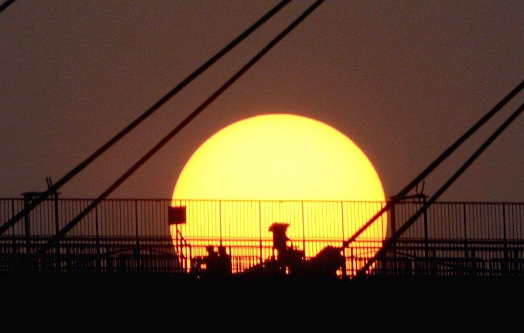 A view of the last sunset on the eve of New Year 2024