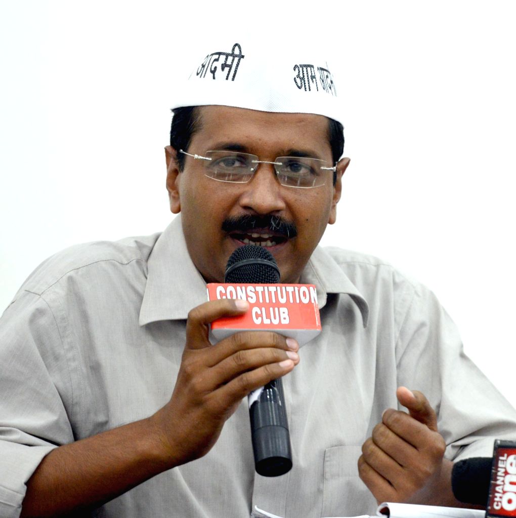 Arvind Kejriwal during AAP press conference