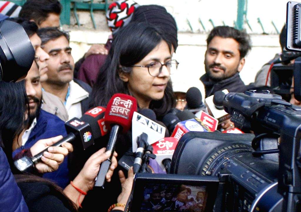 AAP candidate Swati Maliwal addresses media after filing their ...