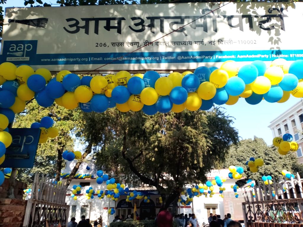 AAP headquarters decked up to welcome national party status