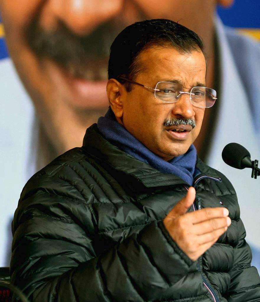 AAP National Convener Arvind Kejriwal addresses a press conference