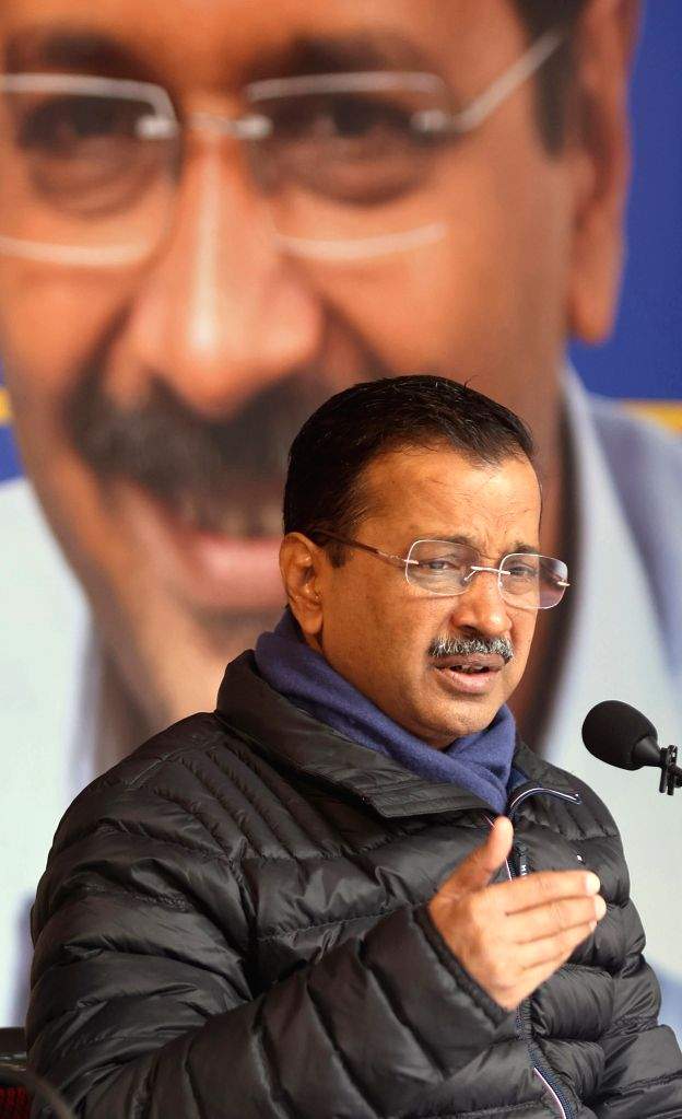 AAP National Convener Arvind Kejriwal addresses a press conference