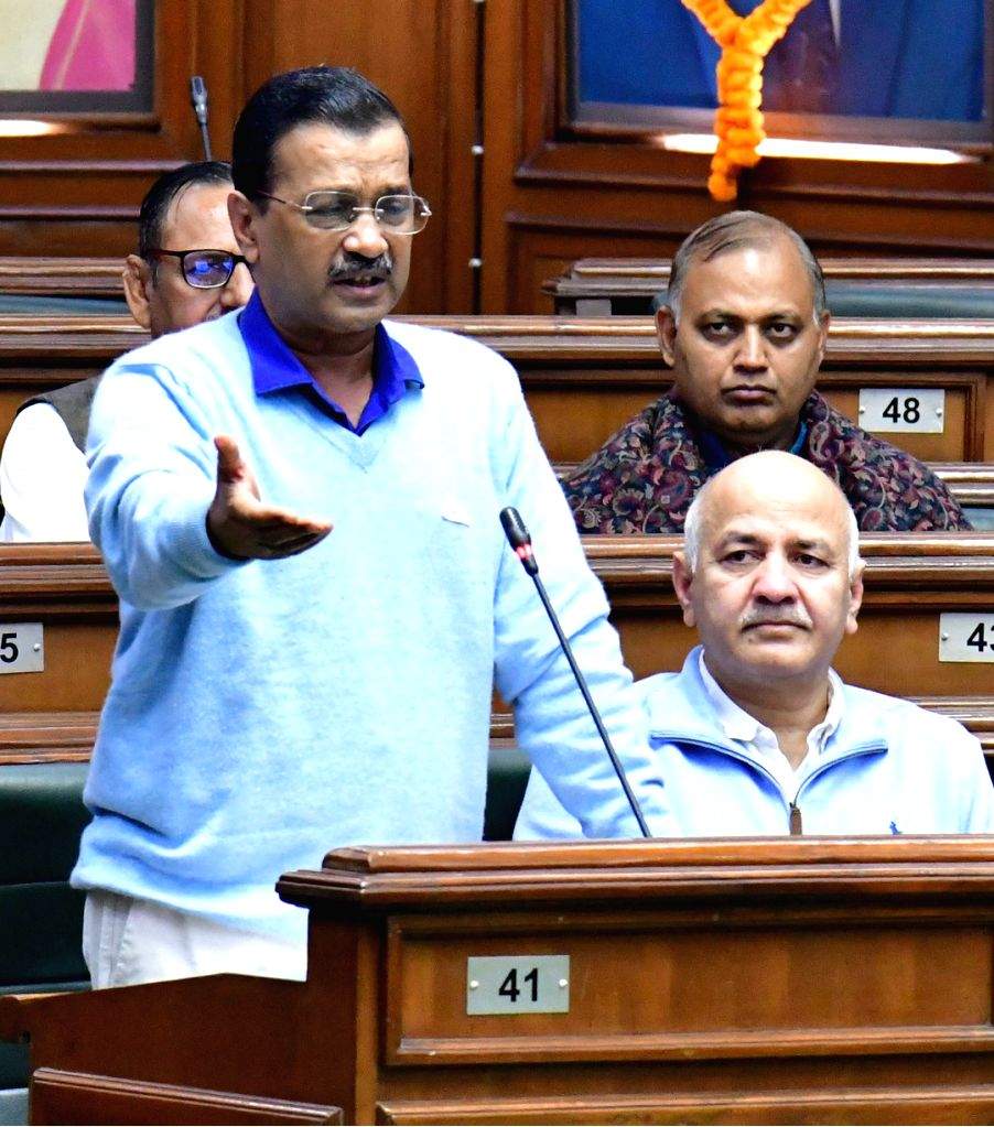 AAP national convener Arvind Kejriwal speaks during the winter session ...