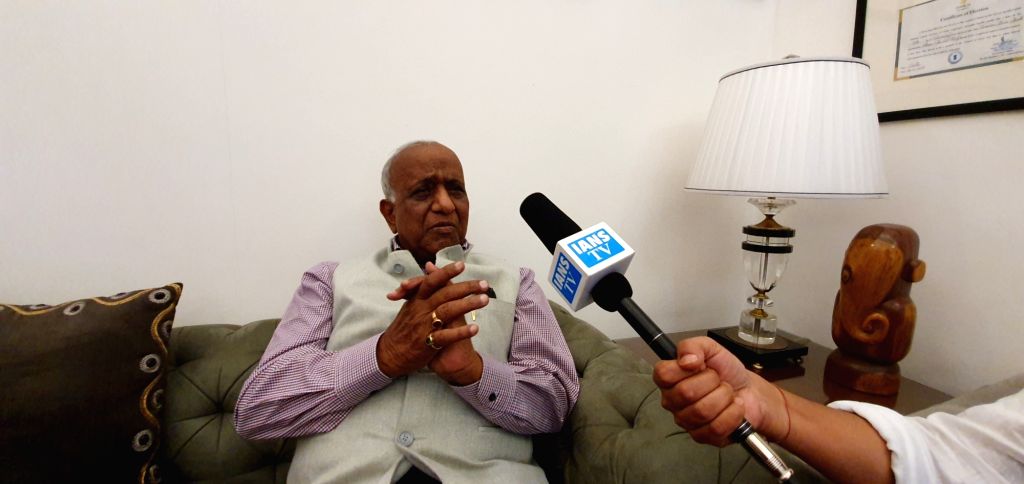 AAP Rajya Sabha MP ND Gupta speaks during an interview