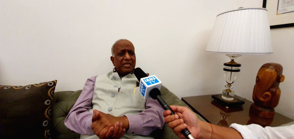 AAP Rajya Sabha MP ND Gupta speaks during an interview