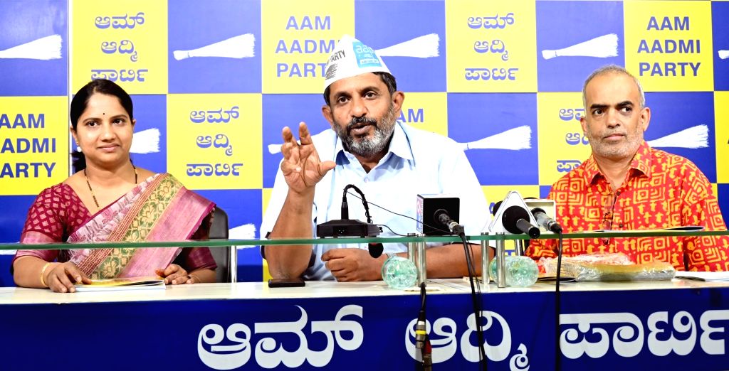 AAP State President Prithvi Reddy with party leaders release party's ...
