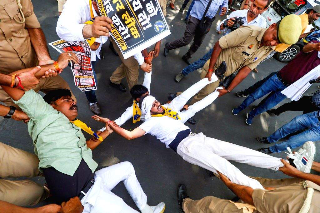 AAP student wing protests over NEET issue