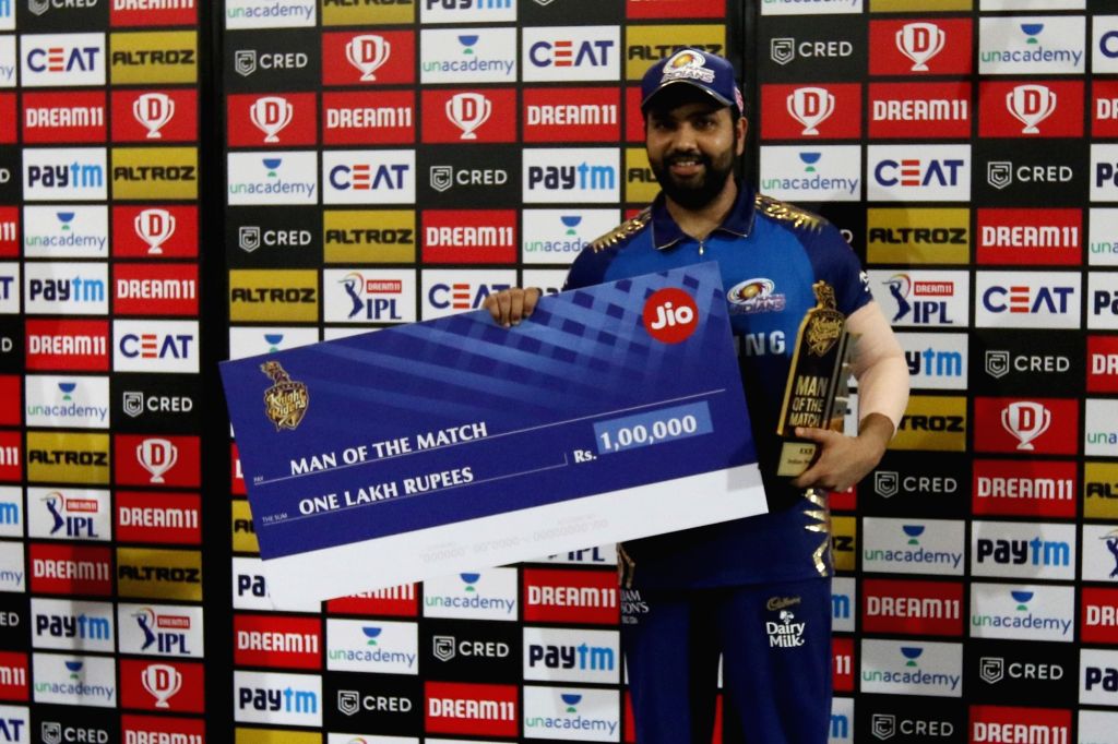 File Photo: Rohit Sharma captain of Mumbai Indian wins man of the match ...