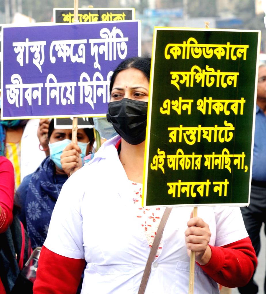 Activists from 10 different organizations take out a protest rally
