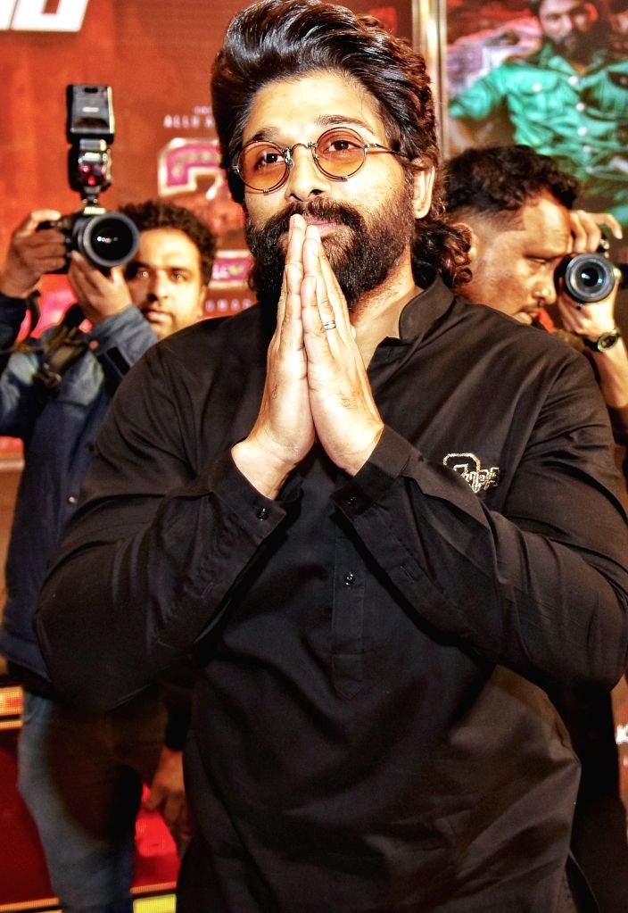 Actor Allu Arjun attends a press meet of film Pushpa 2: The Rule