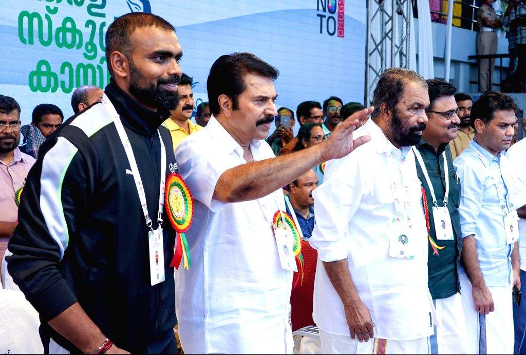Actor Mammootty, Olympian PR Sreejesh, and Kerala's Education Minister ...