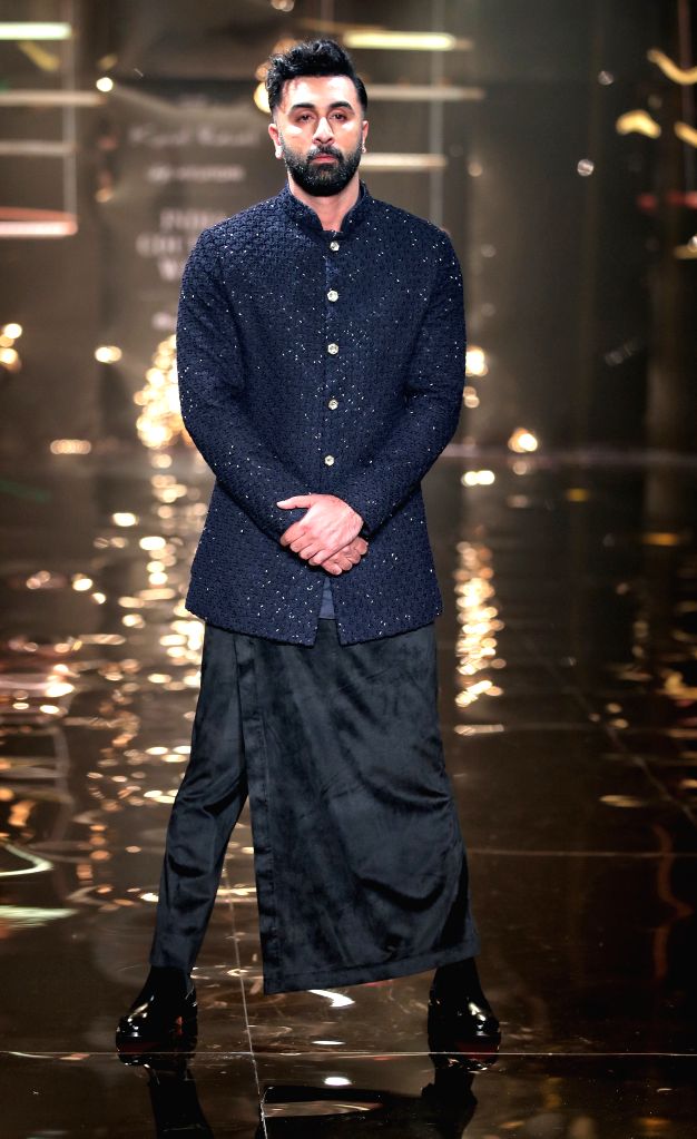 Actor Ranbir Kapoor walks the ramp for Kunal Rawal show at the India ...