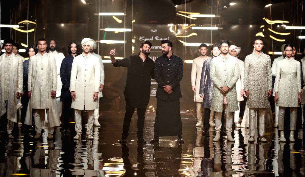 Actor Ranbir Kapoor walks the ramp for Kunal Rawal show at the India ...