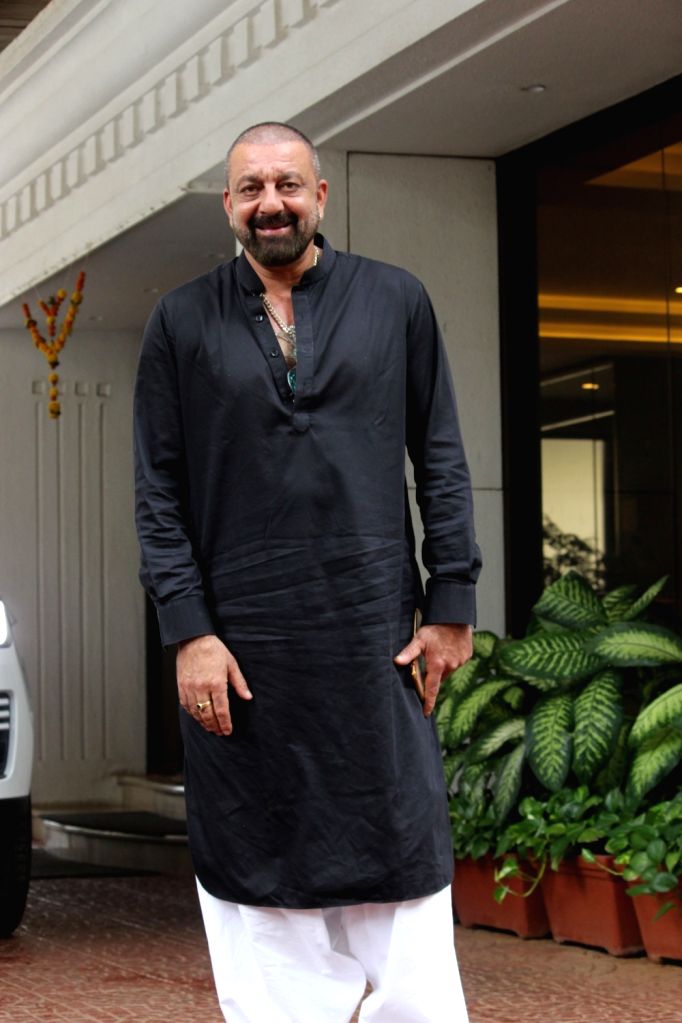 Sanjay Dutt at Anand Pandit's residence