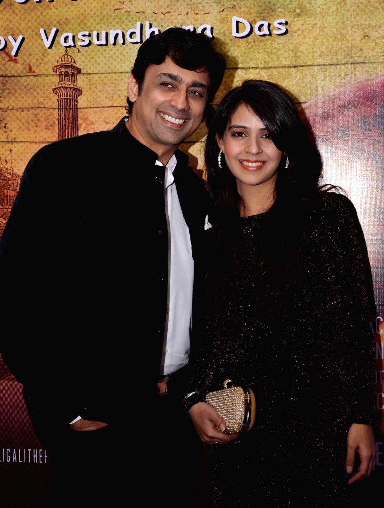 Actors Anuj Saxena and Neha Panwar during a pres conference to promote ...