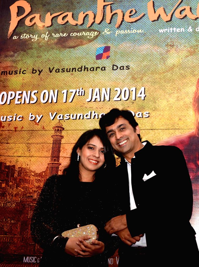Actors Anuj Saxena and Neha Panwar during a pres conference to promote ...