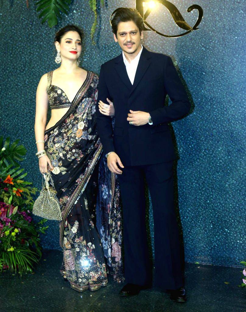 Actors during the wedding reception of Randeep Hooda and Lin Laishram