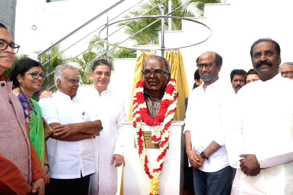 Kamal Hassan, Rajinikanth unveil the statue of K. Balachandar