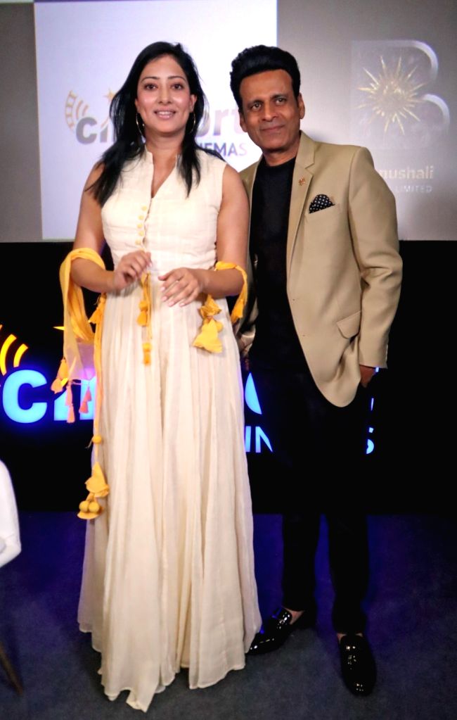 : Gurugram: Actors Manoj Bajpayee and Niharica Raizada pose for a photo ...
