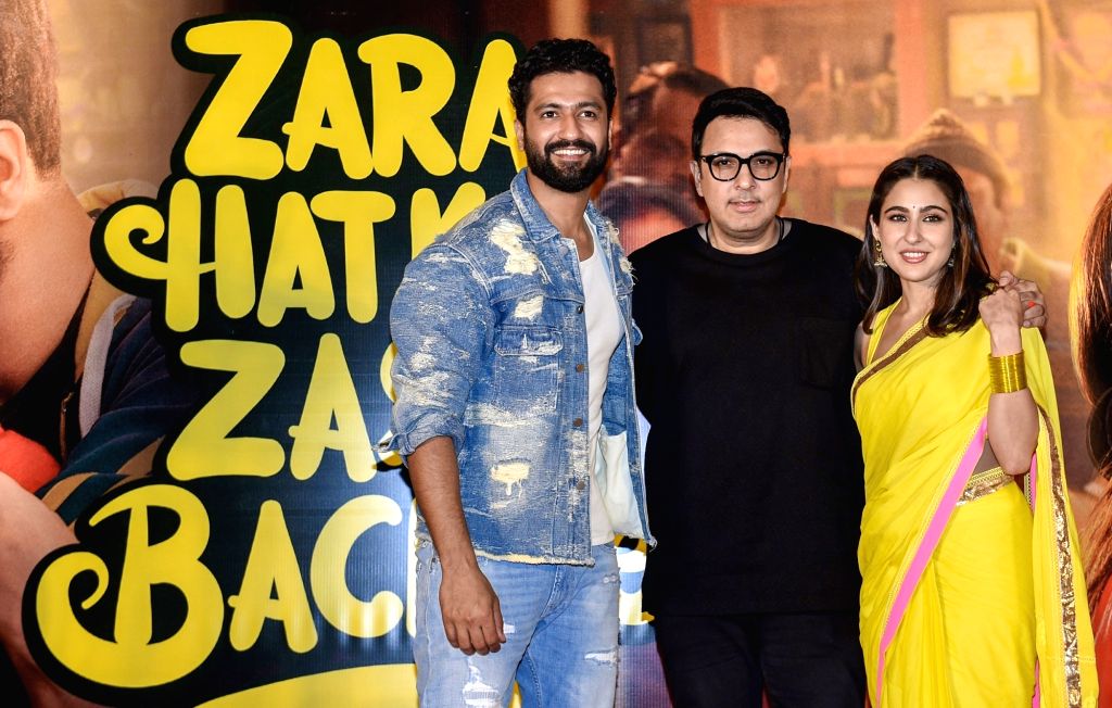 : Mumbai: Actors Vicky Kaushal and Sara Ali Khan pose for a photo ...