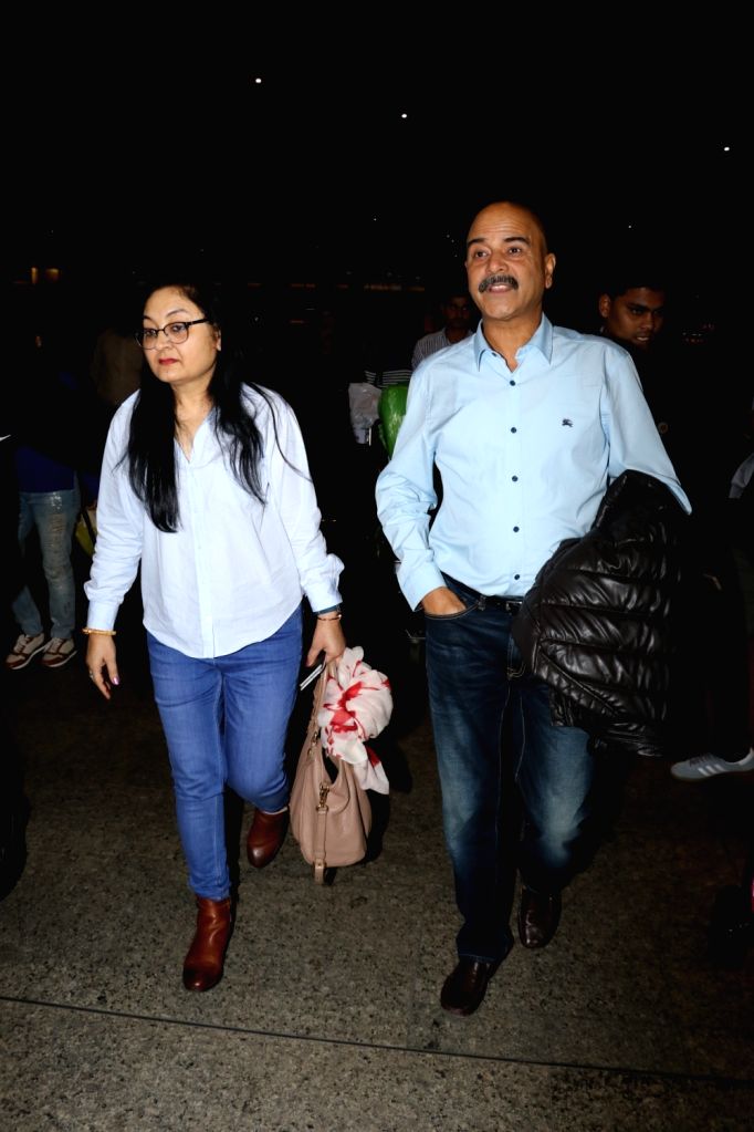 Anushka Sharma's parents Ashima Sharma and Ajay Kumar Sharma seen at ...