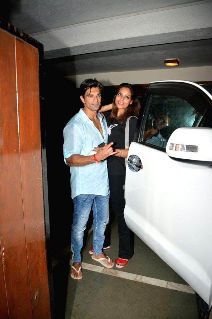 Bipasha Basu and Karan Singh Grover seen at Mumbai's Bandra