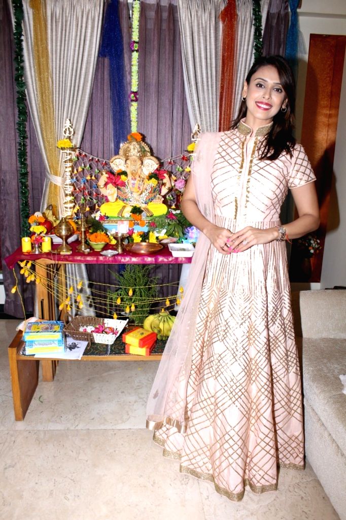 Hrishitaa Bhatt during the celebration of "Ganesh Chaturthi