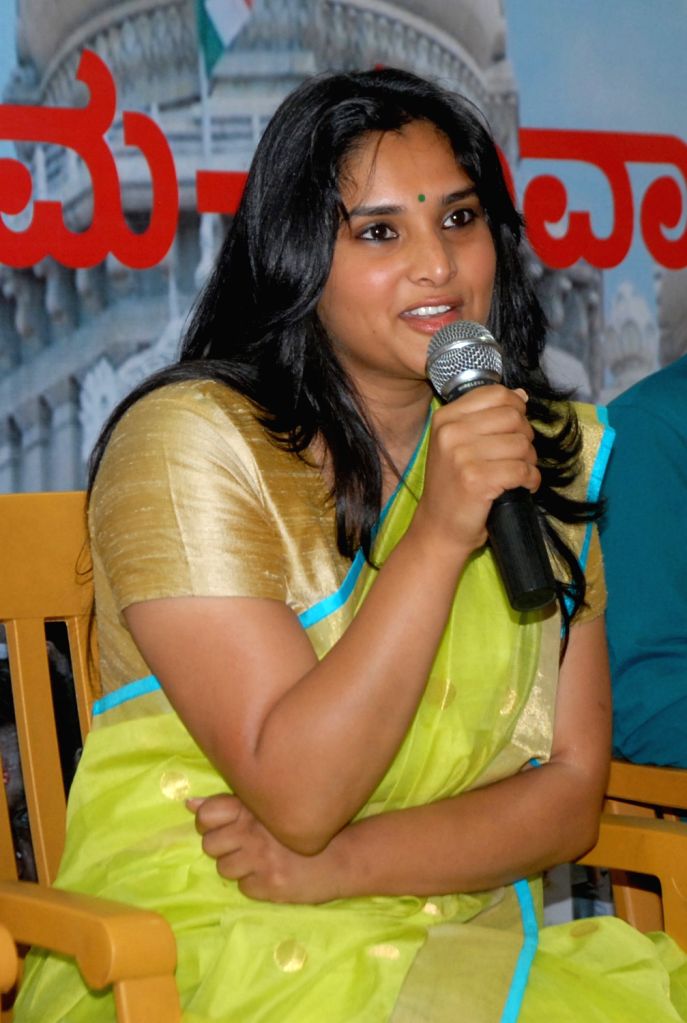 Actress Ramya addressing media during her Meet the Press programme