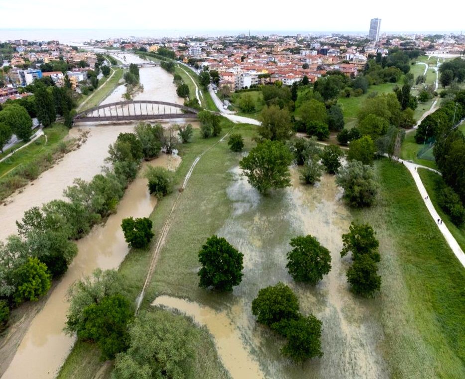 A flooded area in Rimini