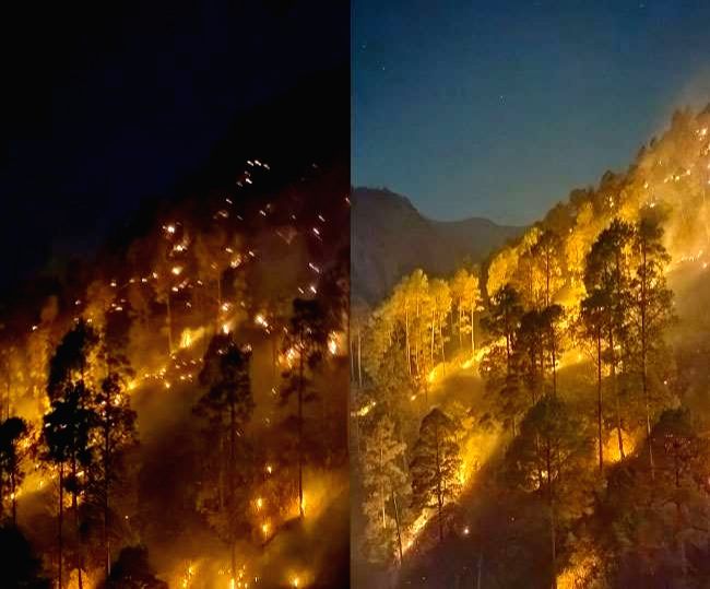 Free Photo: After the storm arose, there was a fierce fire in the ...