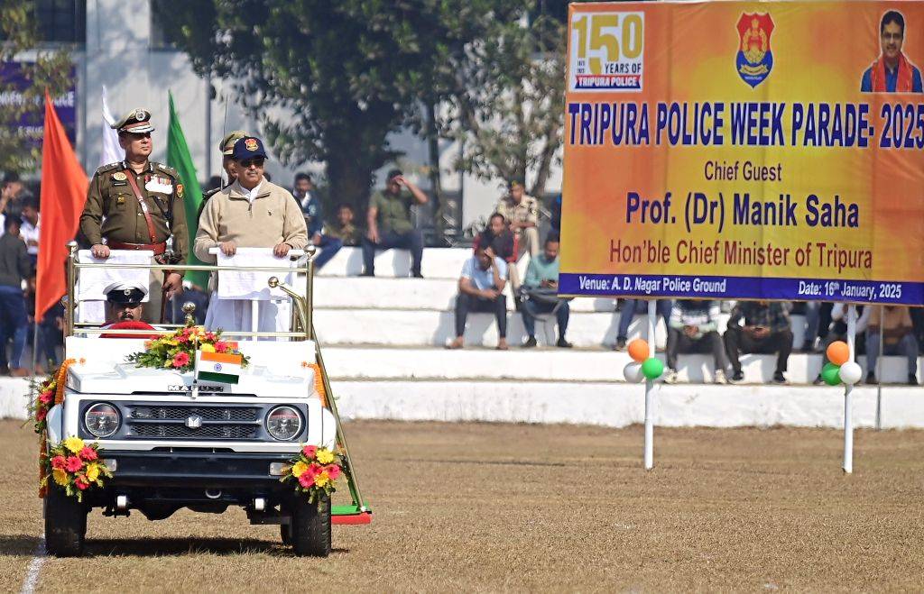 Tripura Police Week Parade at the A.D. Nagar Police Lines stadium