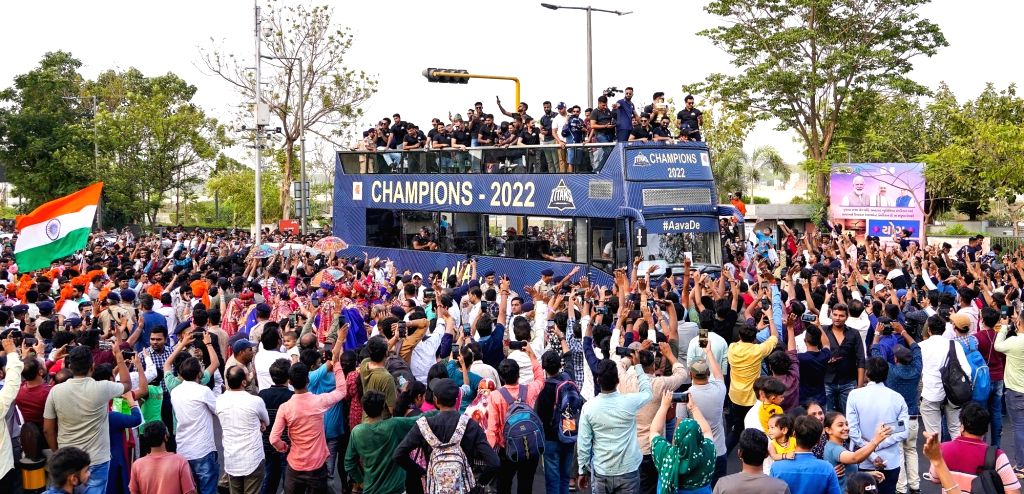 Gujarat Titans hold roadshow in Ahmedabad to celebrate IPL 2022 triumph