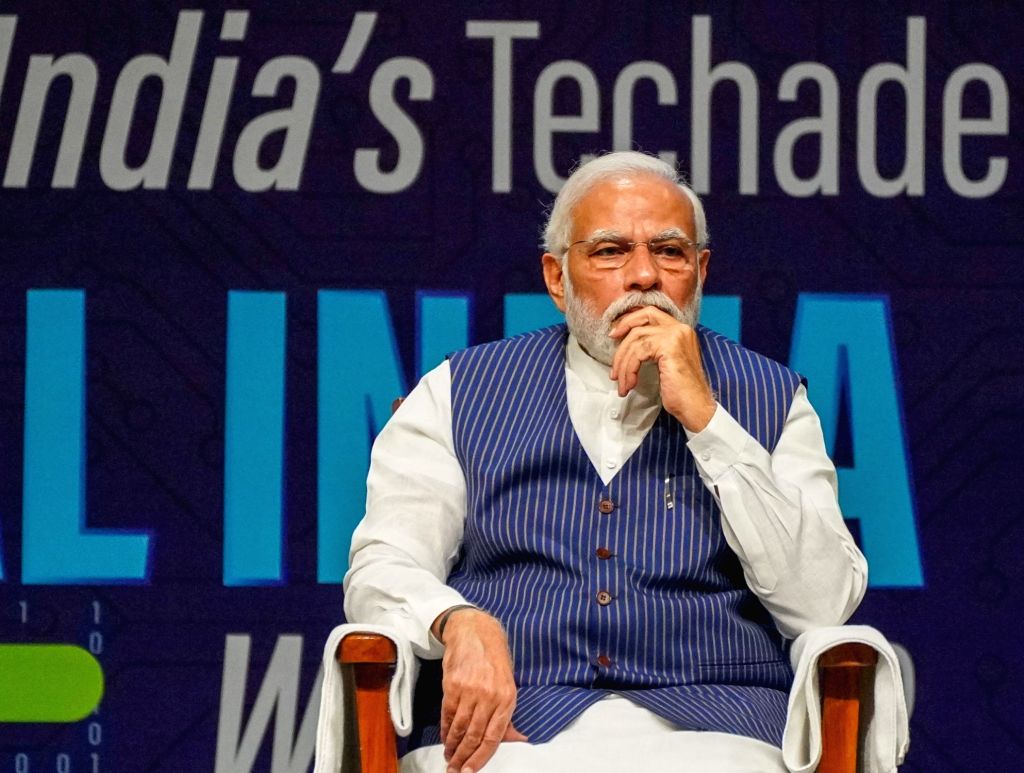 : Ahmedabad :PM Narendra Modi during inauguration of Digital India Week.